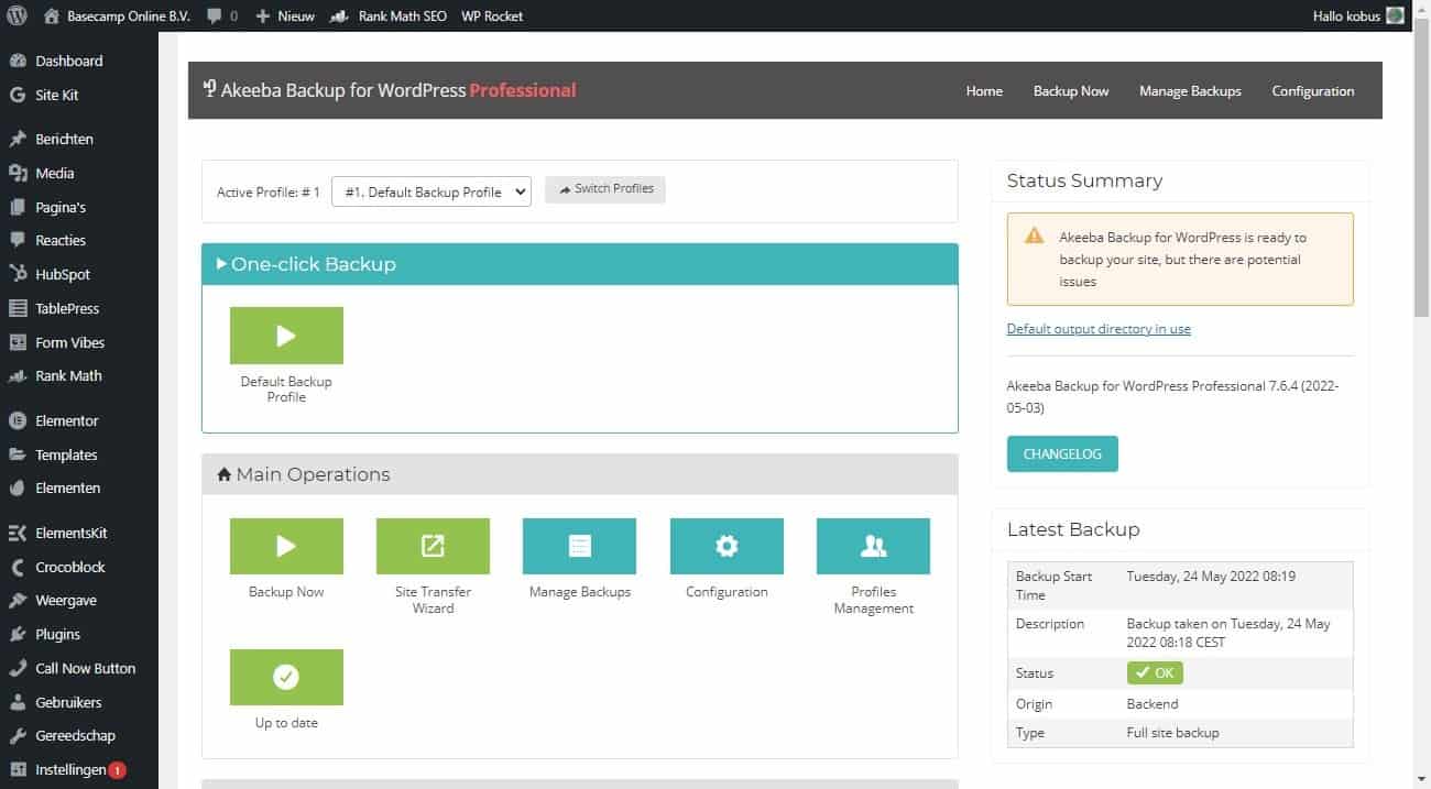 Backup plugins voor WordPress - Basecamp Online B.V.